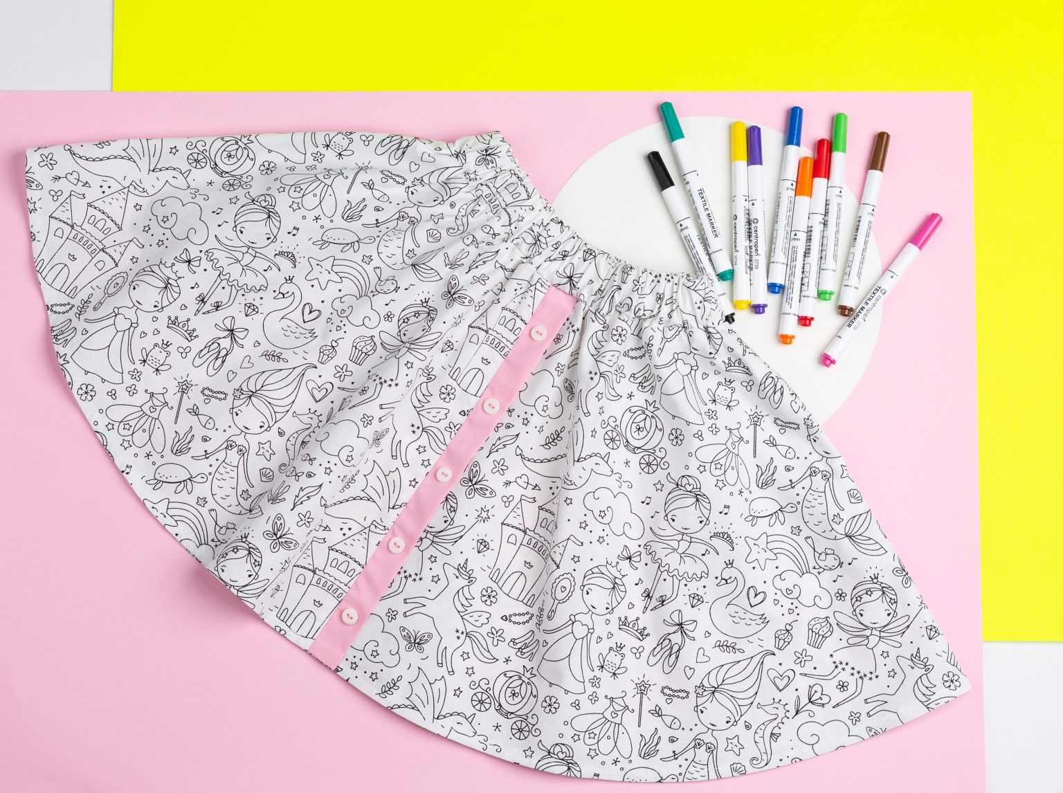 Fusta fete de colorat cu unicorni, prințese, pisici sirene & carioci